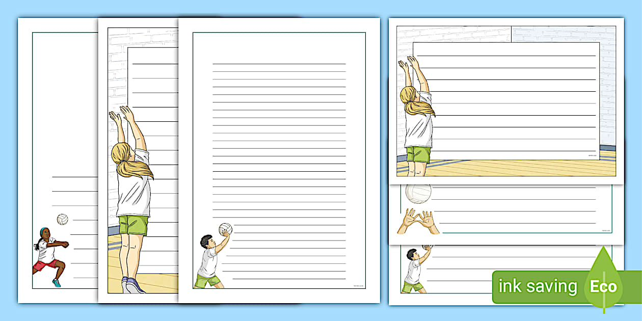 Volleyball Page Borders (Teacher-Made) - Twinkl