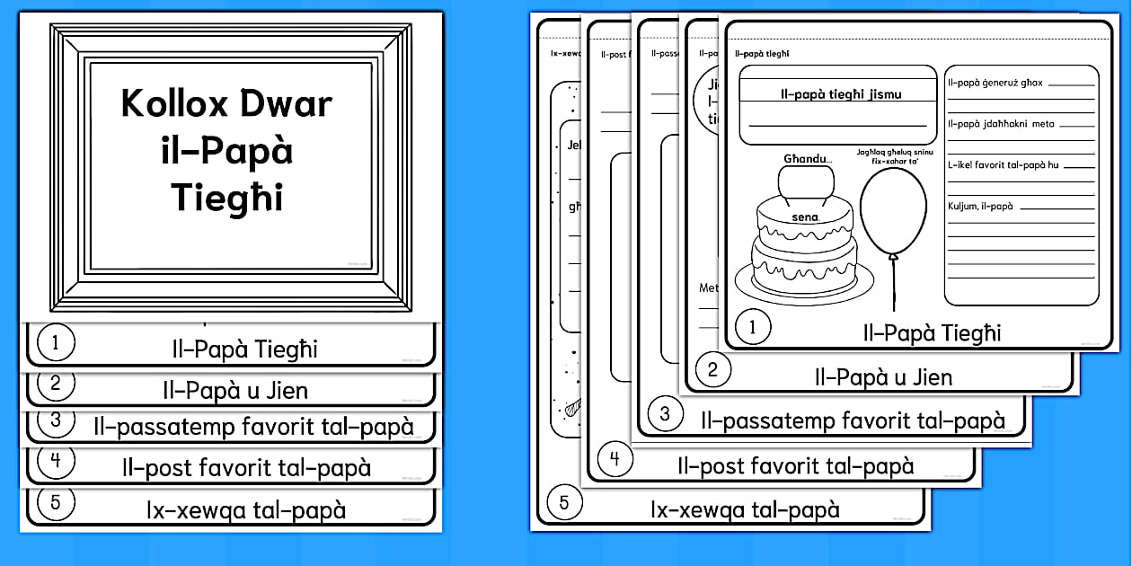 Kollox Dwar il-Papà Tiegħi Flipbook (teacher made)