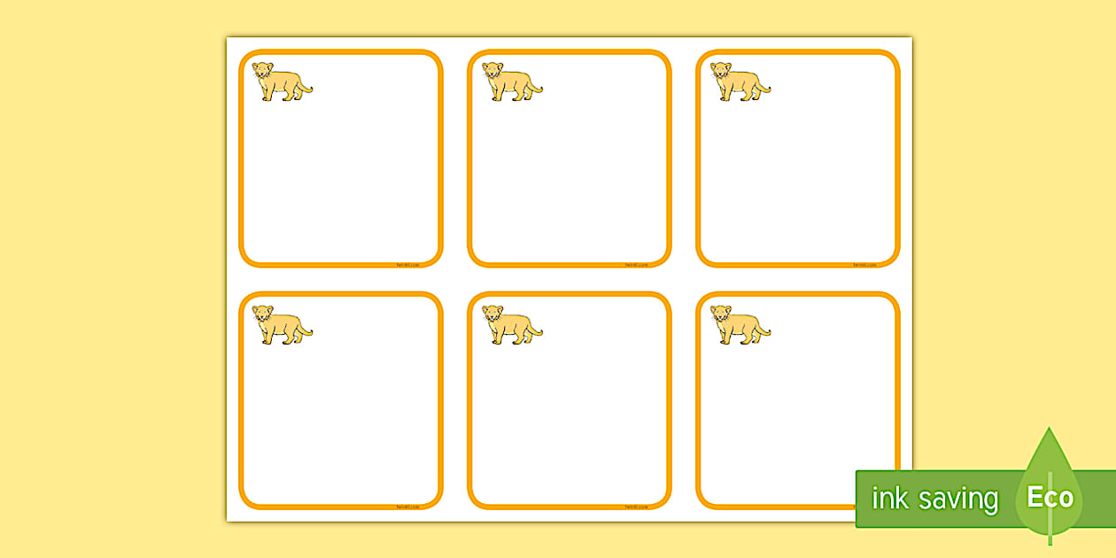 Editable Lion Cub Themed Peg Labels (teacher made) - Twinkl