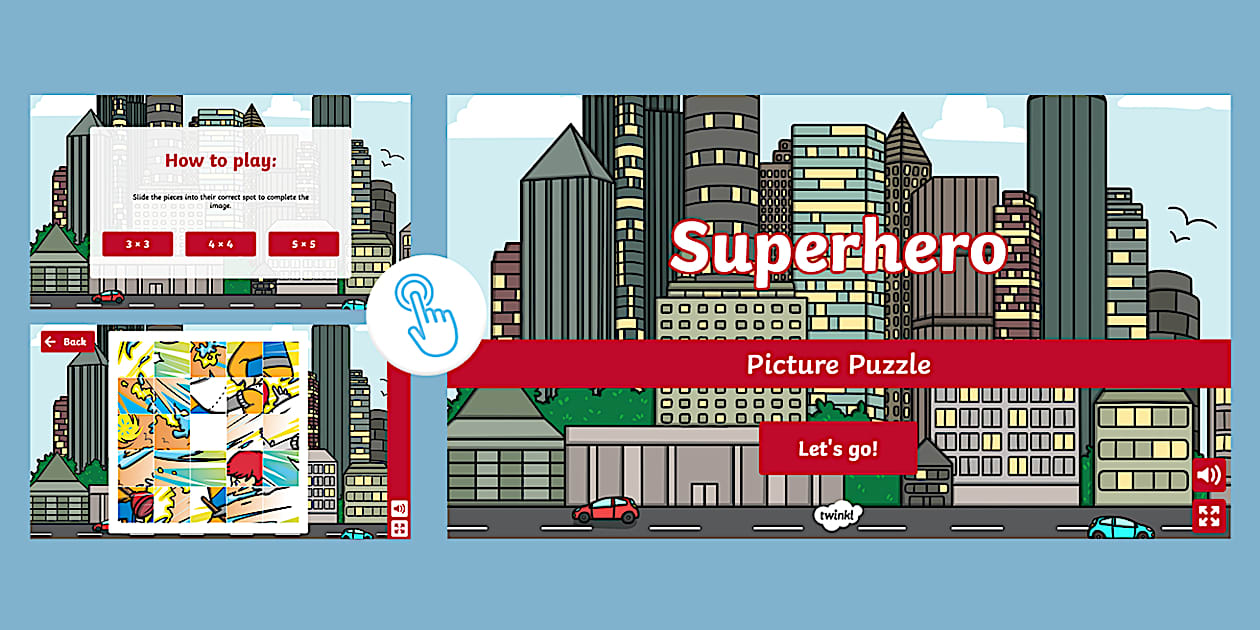Superhero Interactive Slider Puzzle (teacher made) - Twinkl