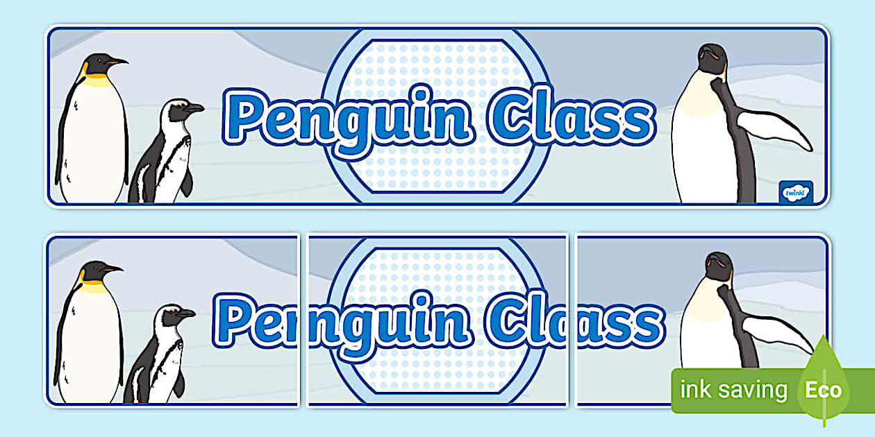Editable Penguin Class Display Banner (teacher made)