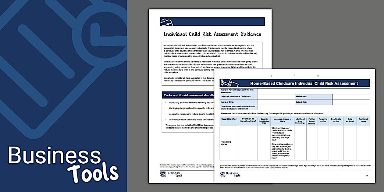 Home-Based Childcare Individual Child Risk Assessment