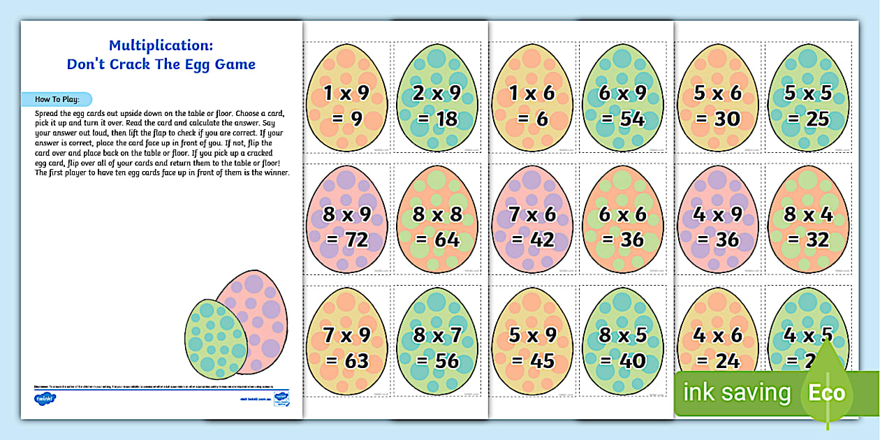 Multiplication: Don't Crack The Egg Game - Twinkl