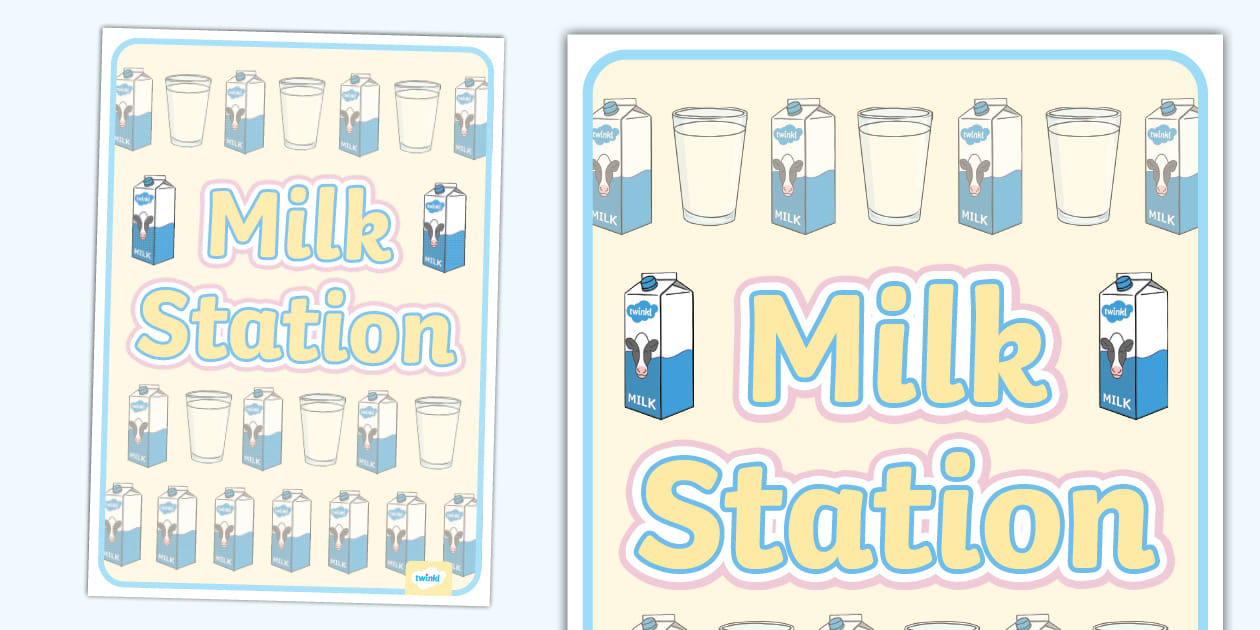 * NEW * Milk Station Display Poster - Twinkl Signs - Twinkl
