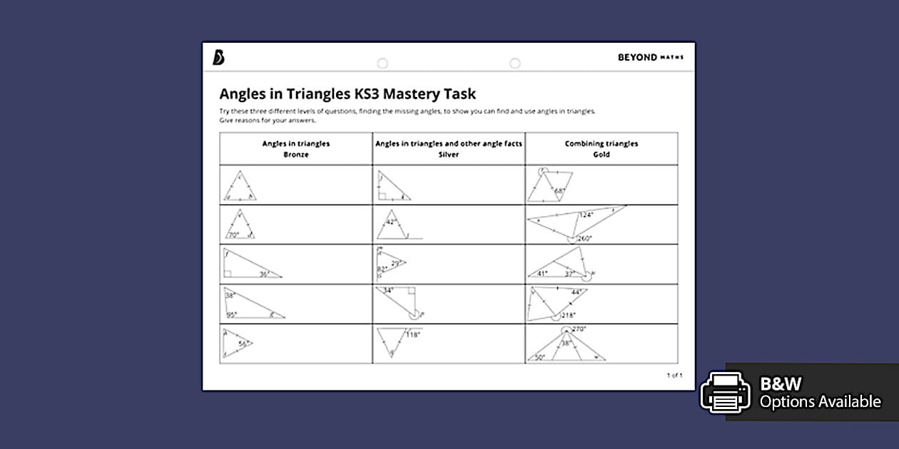 👉 Angles in Triangles KS3 Mastery (Teacher-Made) - Twinkl