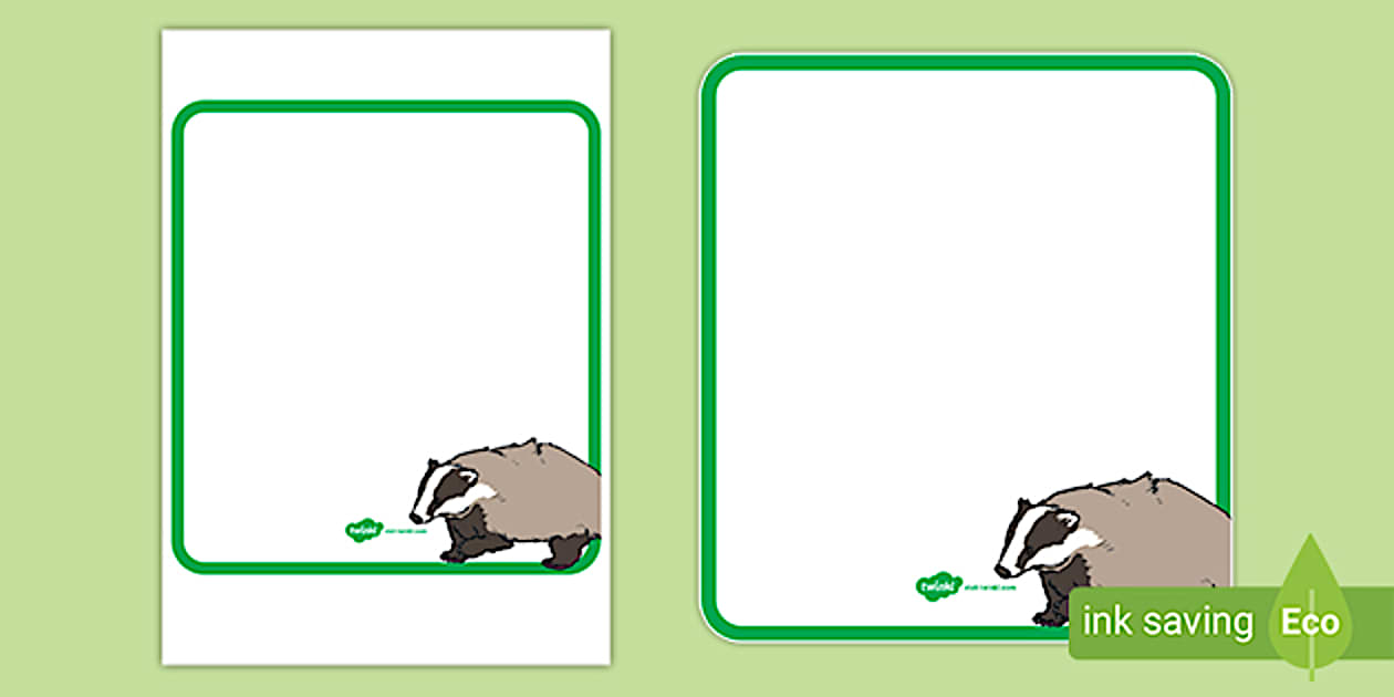 Badger Themed Editable Classroom Area Display Sign - Twinkl