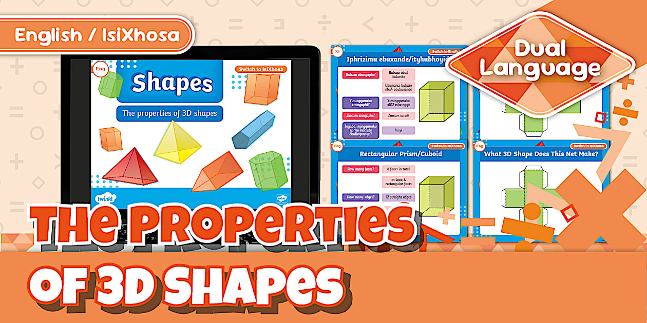 Grade 4 Maths - Term 3 - 3D Shape PowerPoint Pack - IsiXhosa/English (CAPS