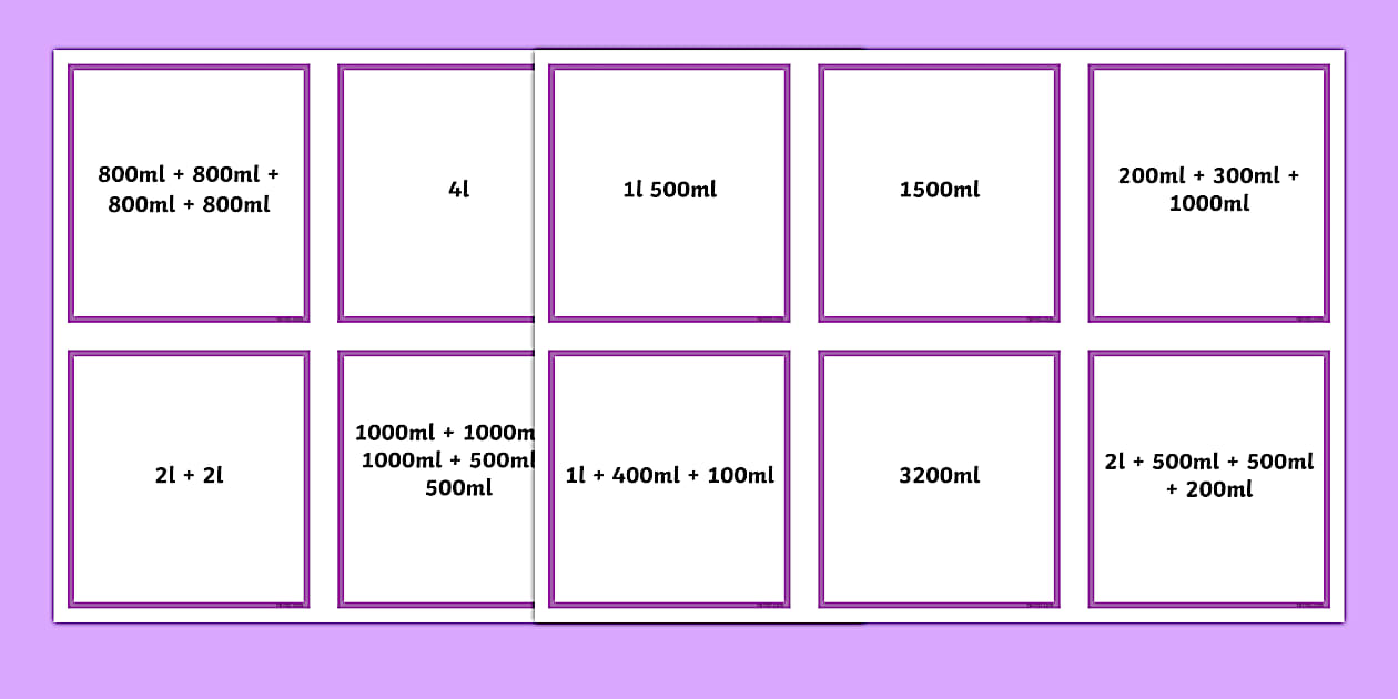 Converting Volume and Capacity Triplets Game - Twinkl