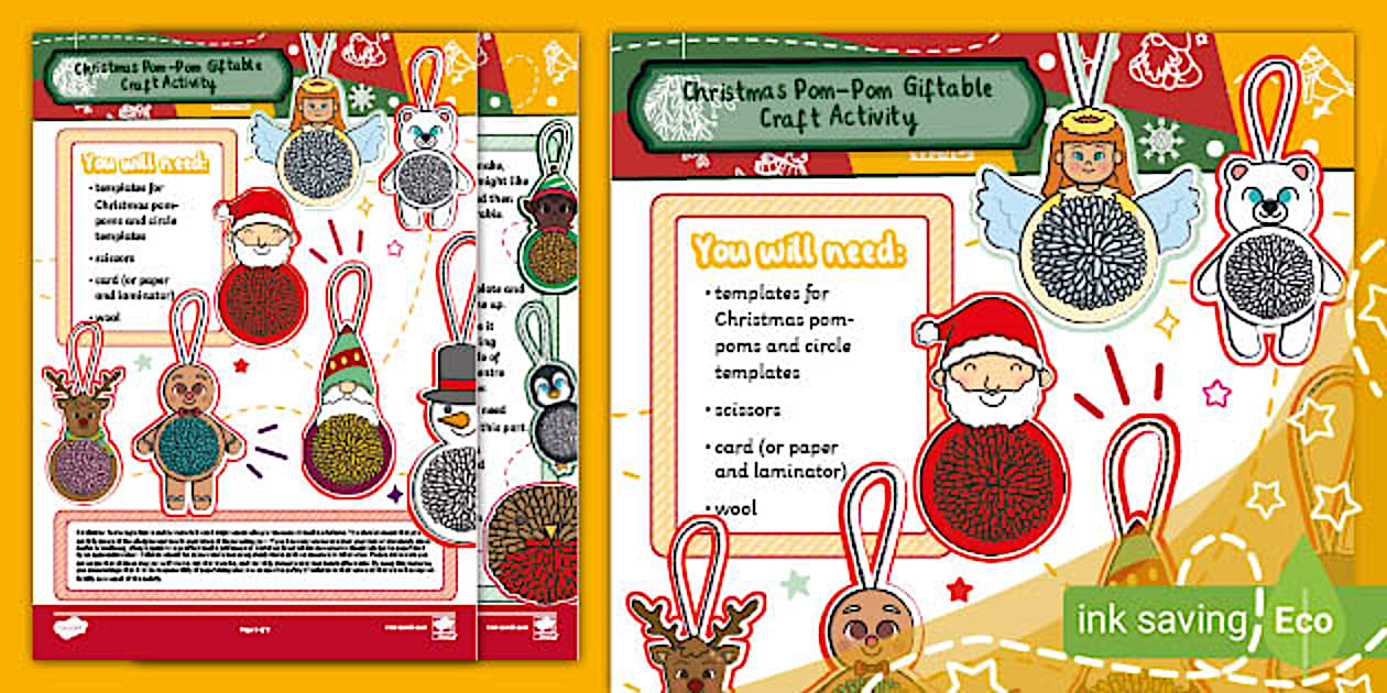 Christmas Pom-Pom Craft Activity - Twinkl