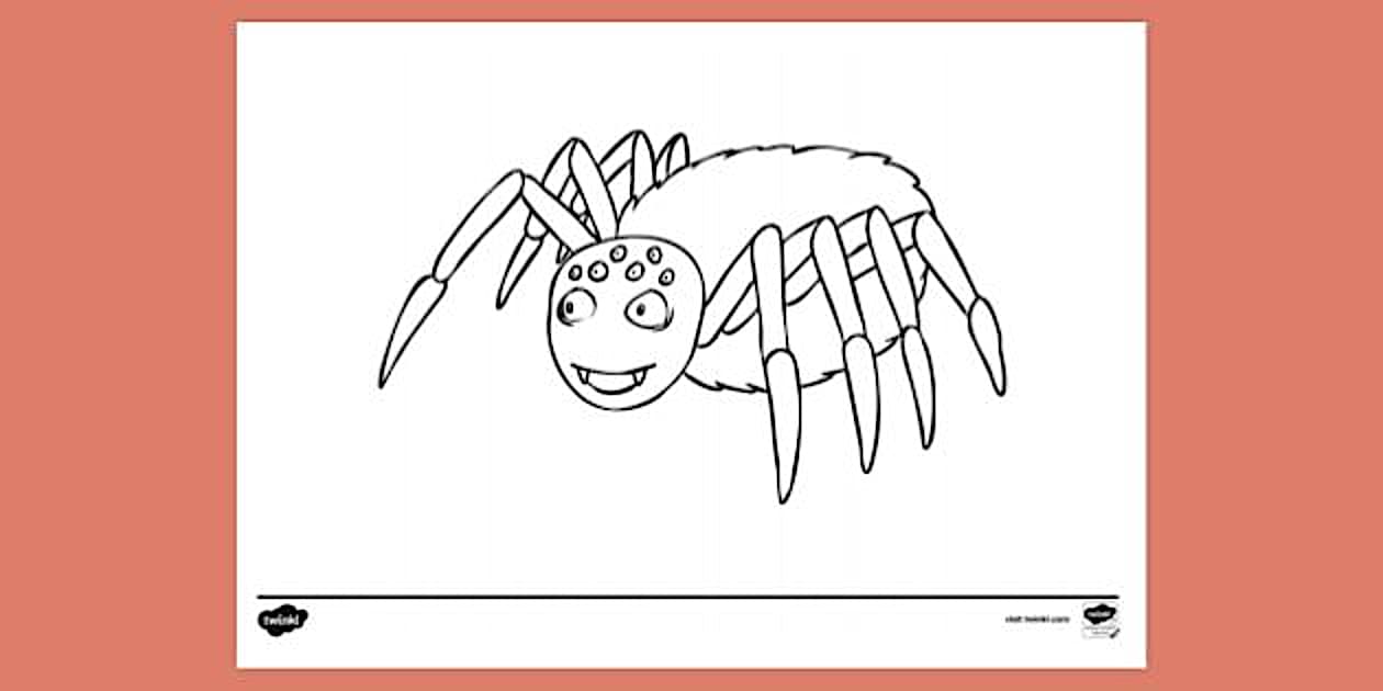Cartoon Spider Colouring Sheet | Colouring Sheets - Twinkl
