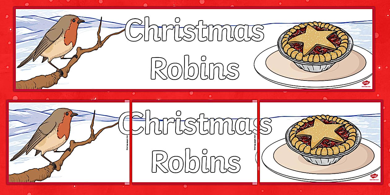 Cursive Christmas Robins Banner (teacher made) - Twinkl