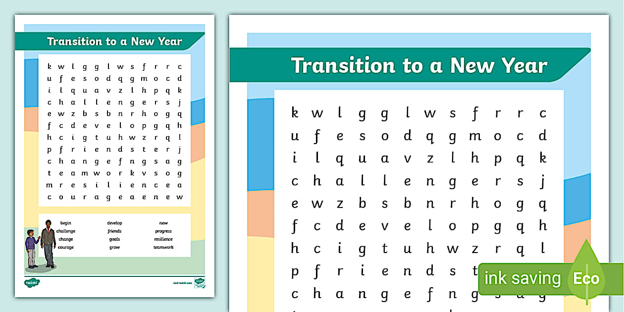 Transition Word Search,transition (teacher made) - Twinkl
