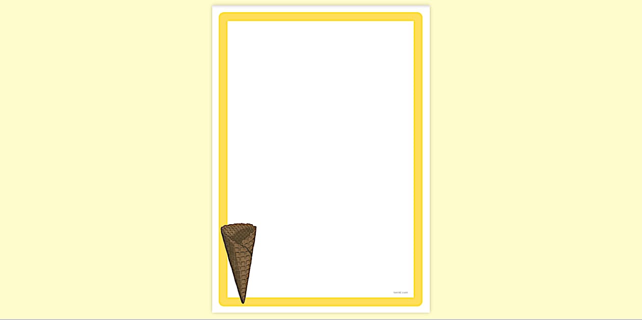 Simple Blank Chocolate Waffle Cone Page Border | Twinkl