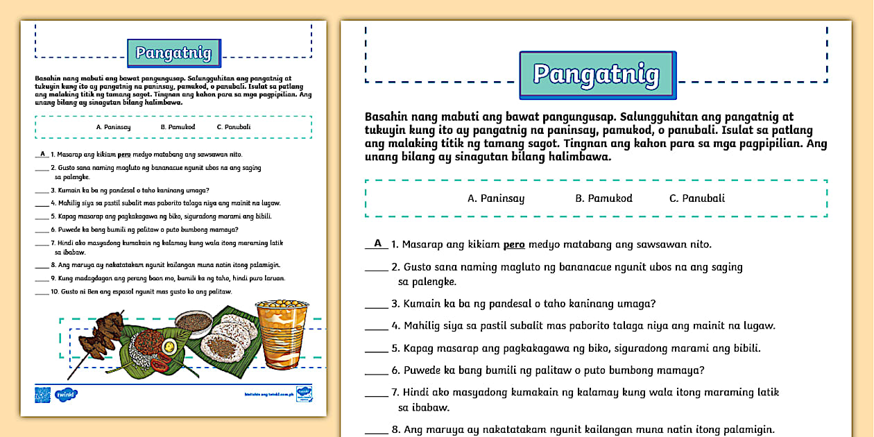 Pangatnig Worksheet | Grade 4 - 6 | Twinkl PH (Teacher-Made)