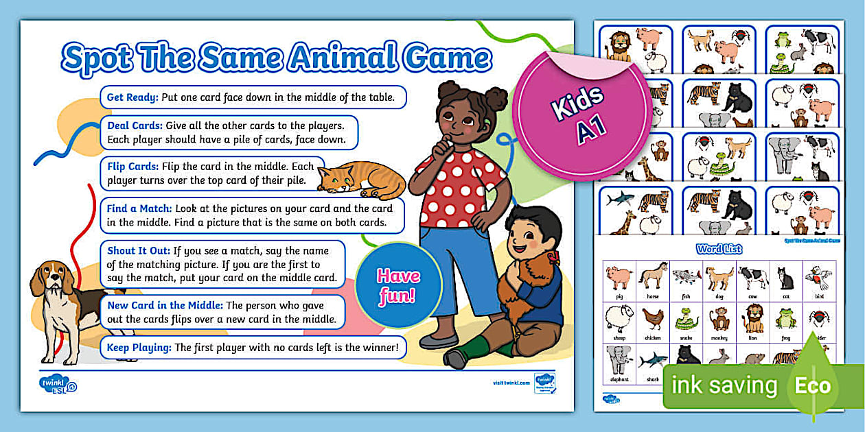 ESL Spot The Same Animal Game (teacher made) - Twinkl