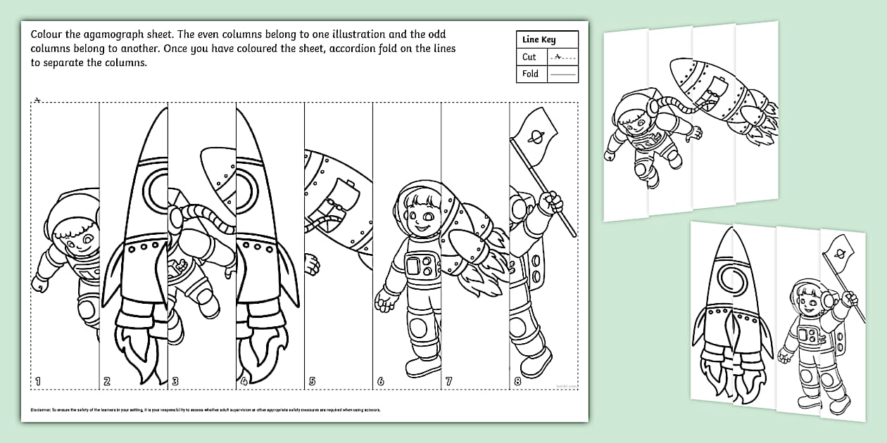Rocket and Astronaut Agamograph (teacher made) - Twinkl