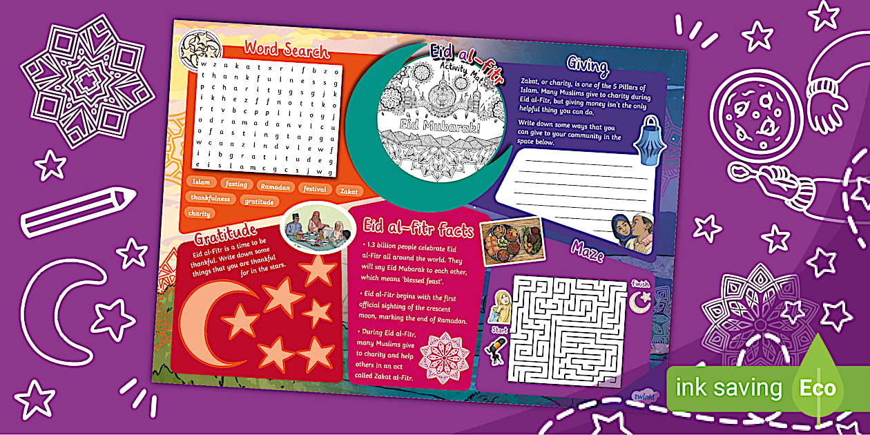 Eid al-Fitr Activity Mat (Ages 7 - 11) (teacher made)