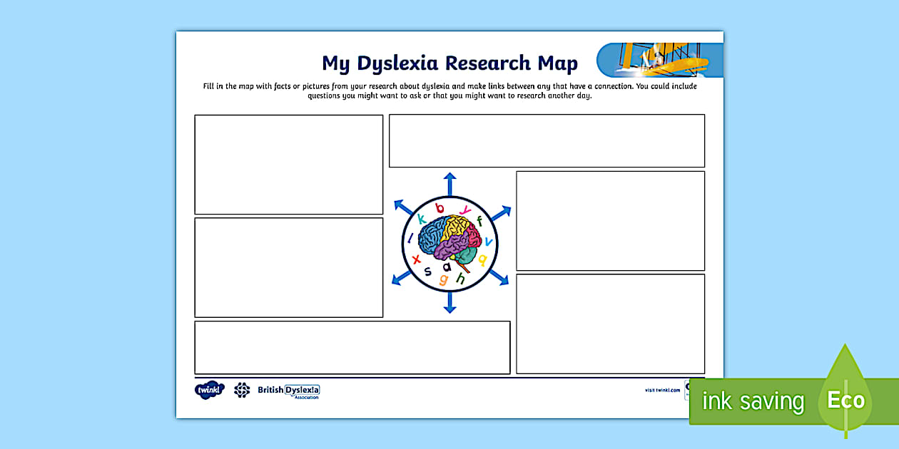 My Dyslexia Research Map (teacher made) - Twinkl