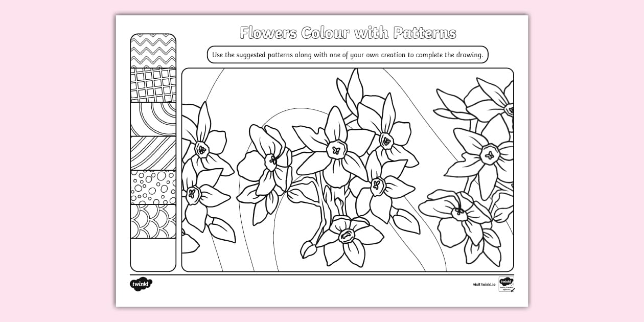 * NEW * Flowers Colour with Patterns Activity (teacher made)