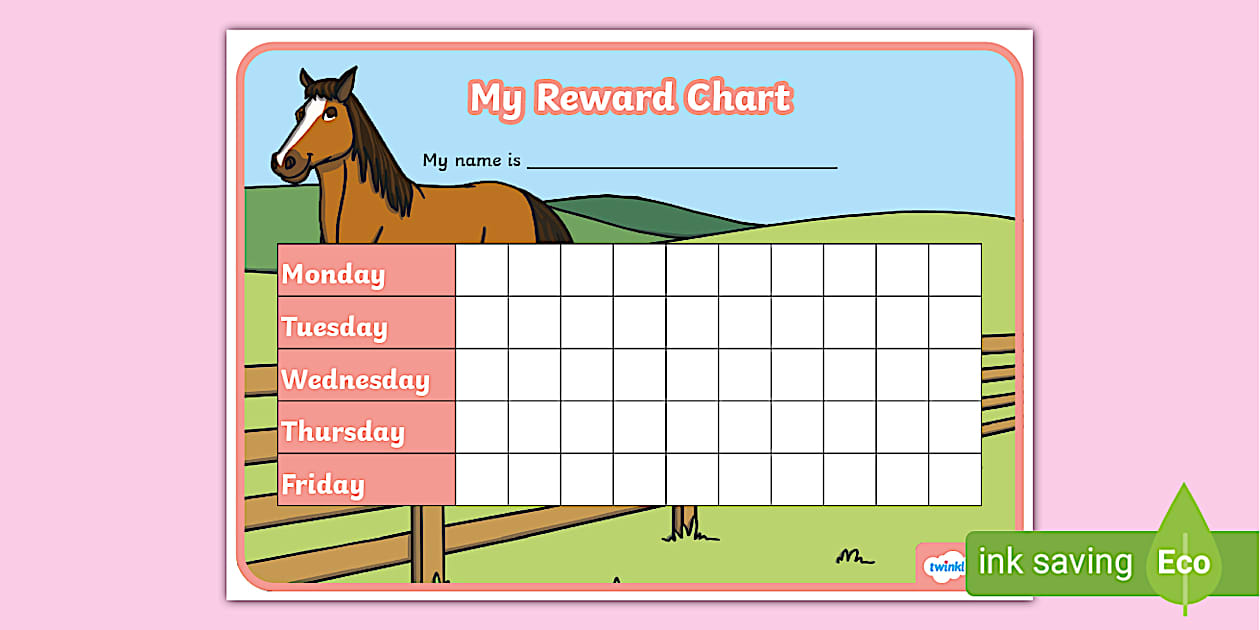 Horse-Themed Reward Chart - KS1 (Teacher-Made) - Twinkl