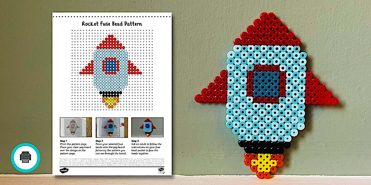 Rocket Fuse Bead Pattern | Space Crafts - Twinkl