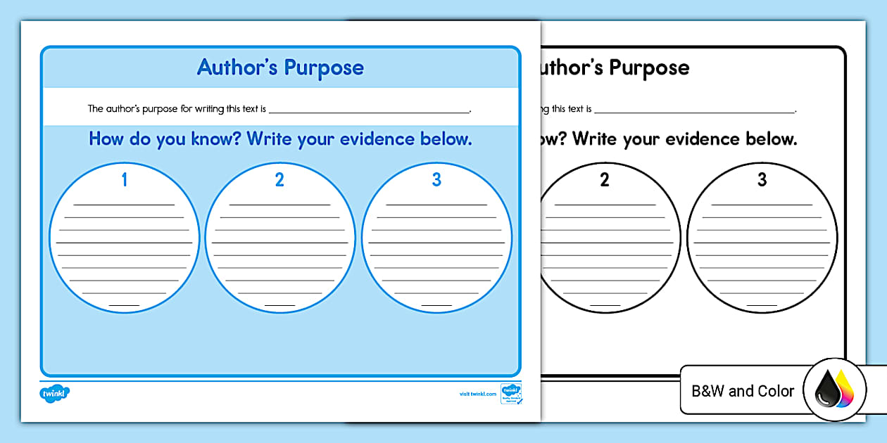 Author's Purpose Graphic Organizer (teacher made) - Twinkl