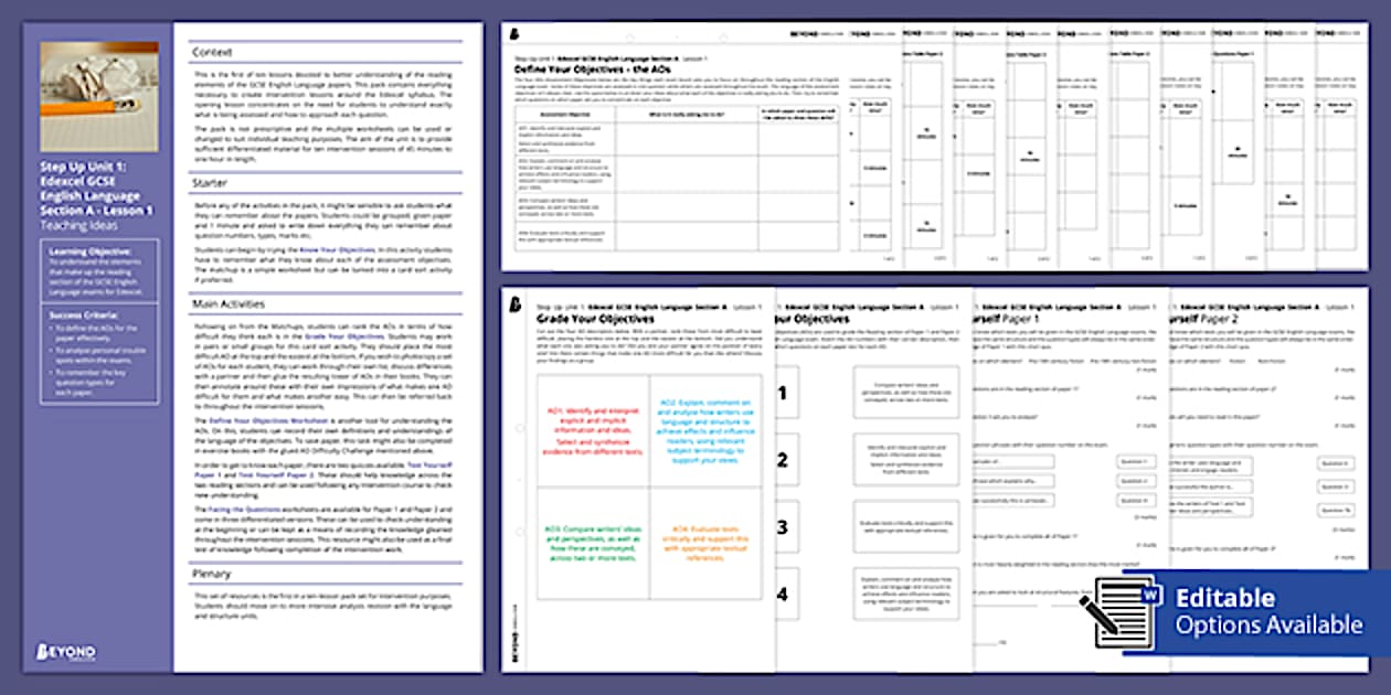 Edexcel English GCSE Revision: Intervention Lesson 1