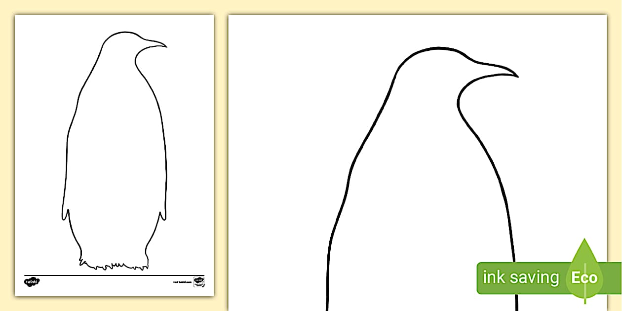 Penguin Outline Printable I Christmas Twinkl Resources