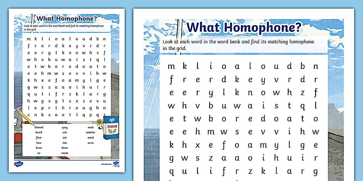 What Homophone? Word Search - Twinkl - KS2 (teacher made)