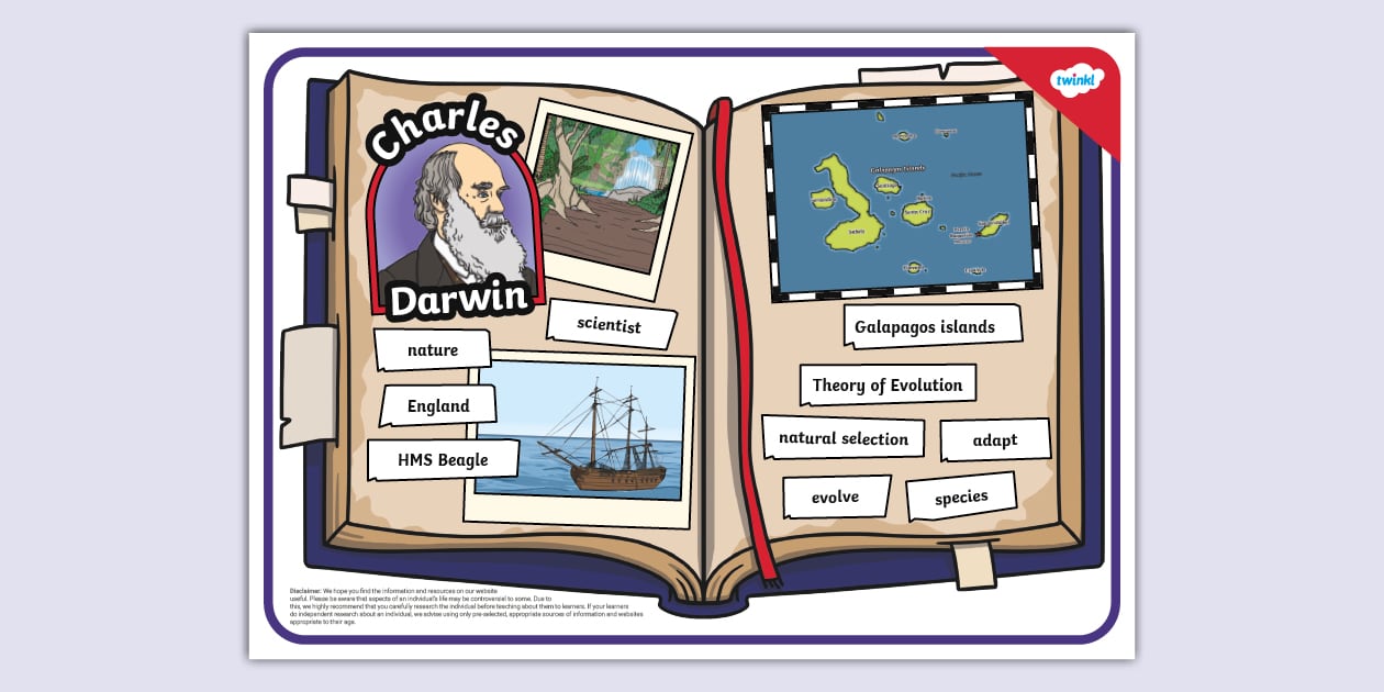 Charles Darwin Word Mat - Twinkl - KS1 (teacher made)