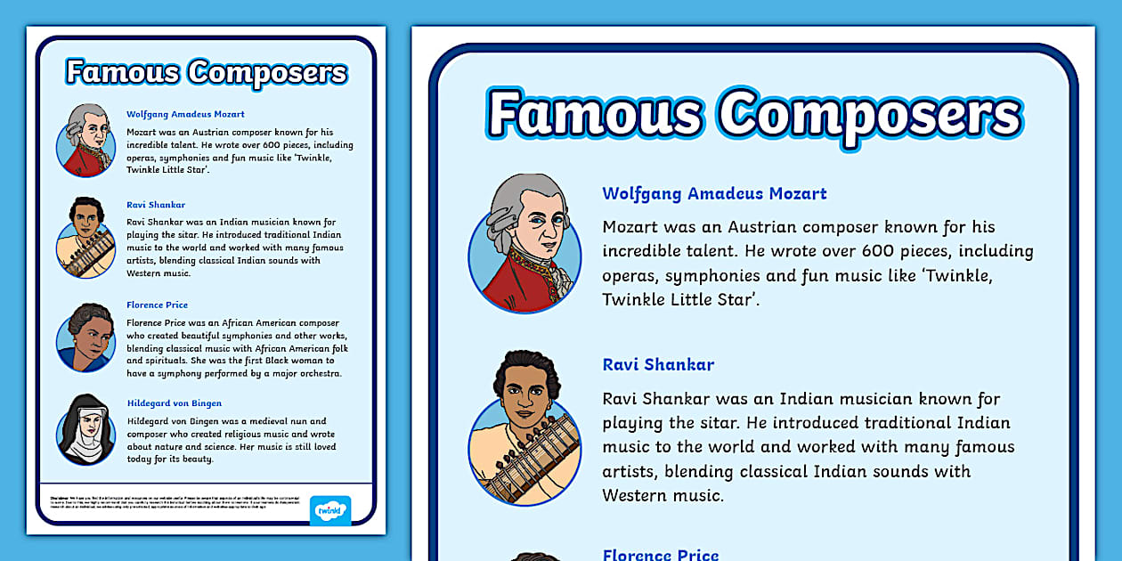 👉 Famous Composers Display Poster (Lehrer gemacht)