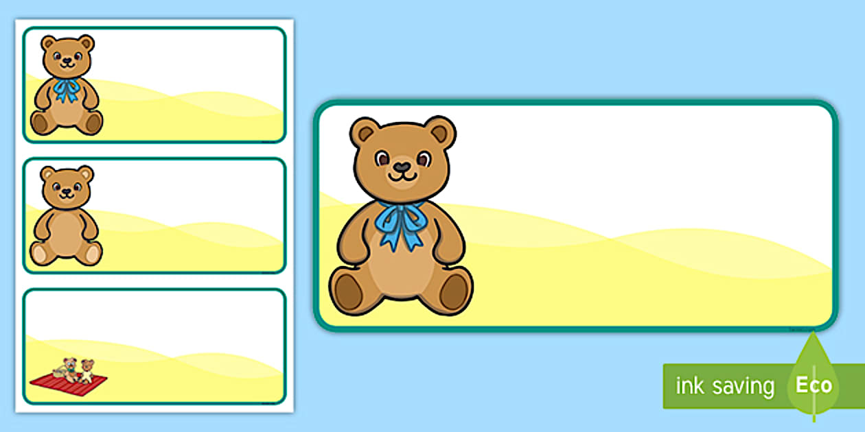 Teddy Bears Picnic Name Labels - Twinkl