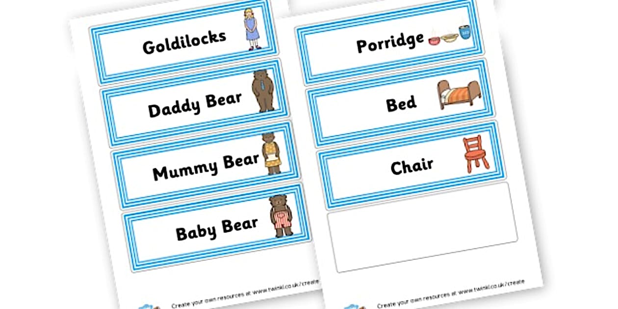 Goldilocks Cards - Goldilocks and the Three Bears Literacy Primary ...