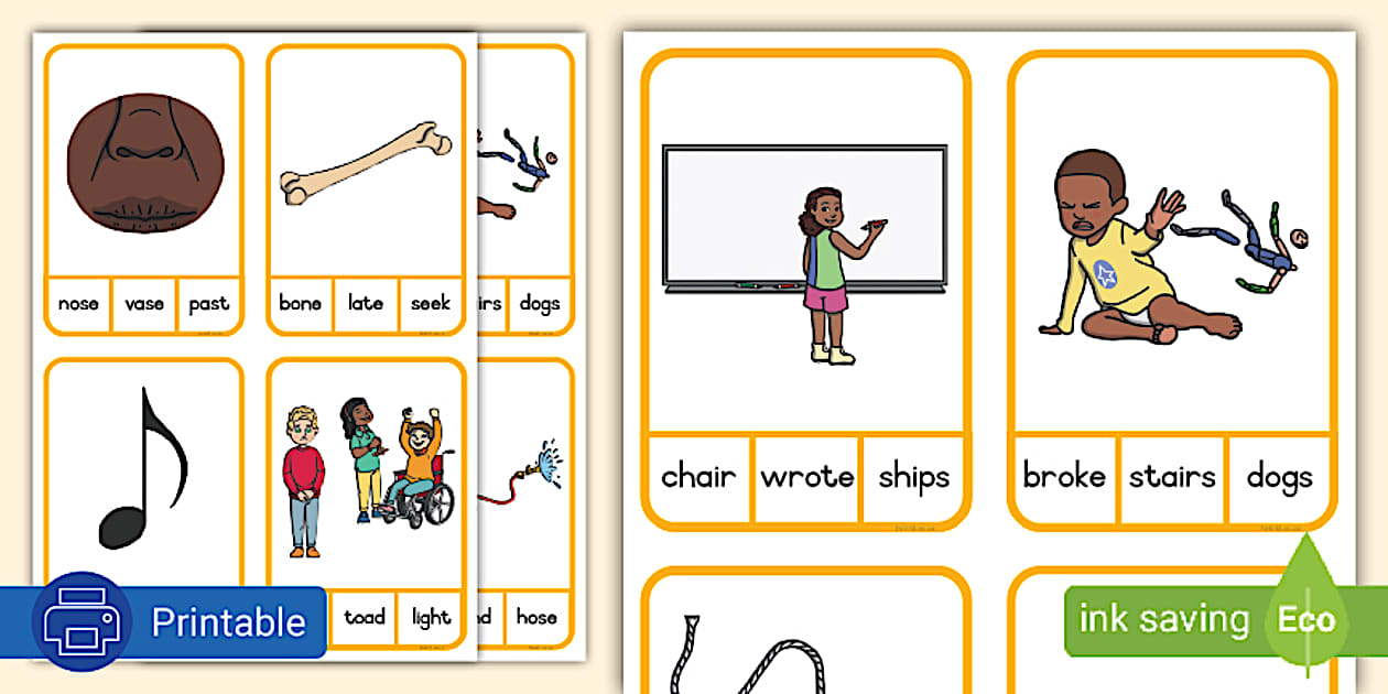Grade 2 Phonics: o-e sound peg card activity