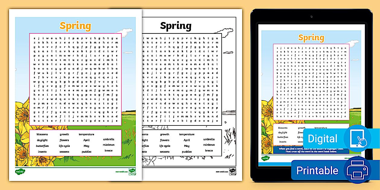 Spring Word Search | Resource | Twinkl USA (teacher made)