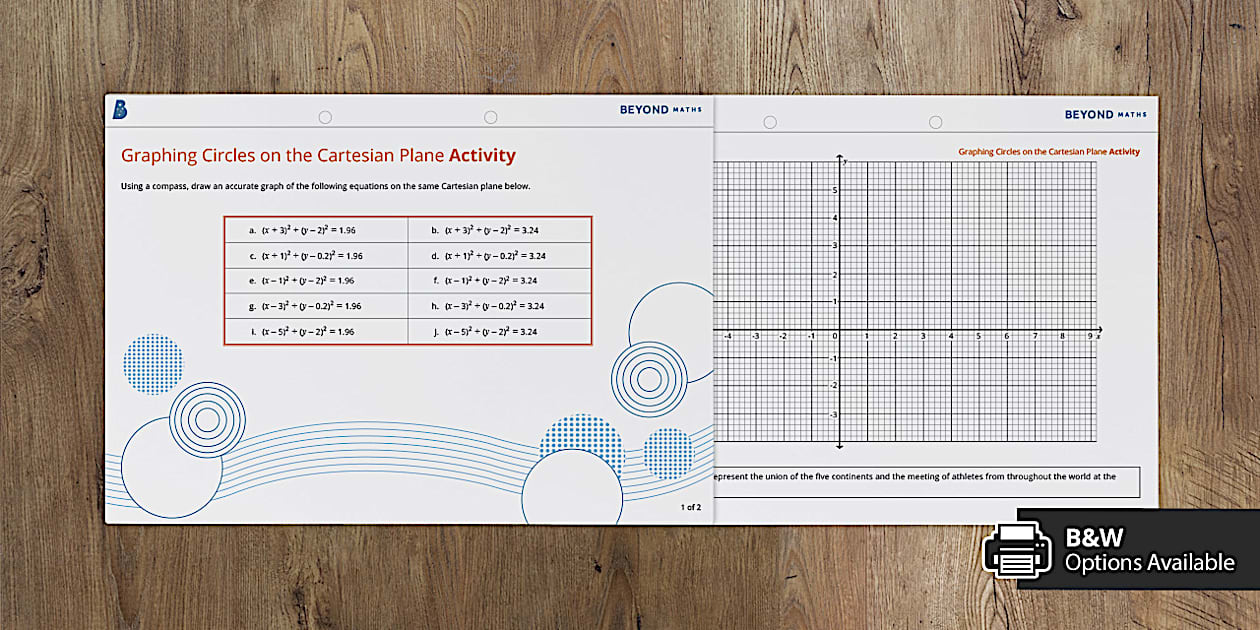 Graphing Circles on the Cartesian Plane Activity - Twinkl