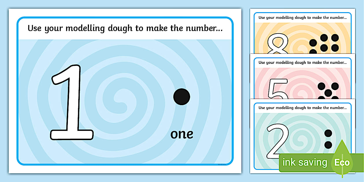 Simple Number Modelling Dough Mats 1-10 (teacher made)