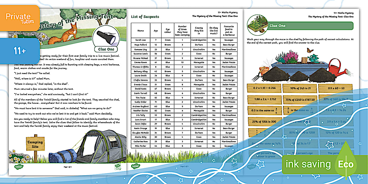 👉 11+ Maths Summer Mystery Challenge Clue One - Twinkl
