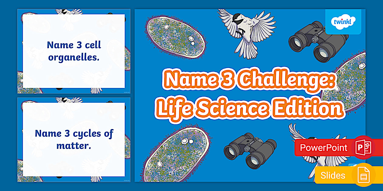 Sixth Grade Life Science Name 3 Game PowerPoint Google Slide