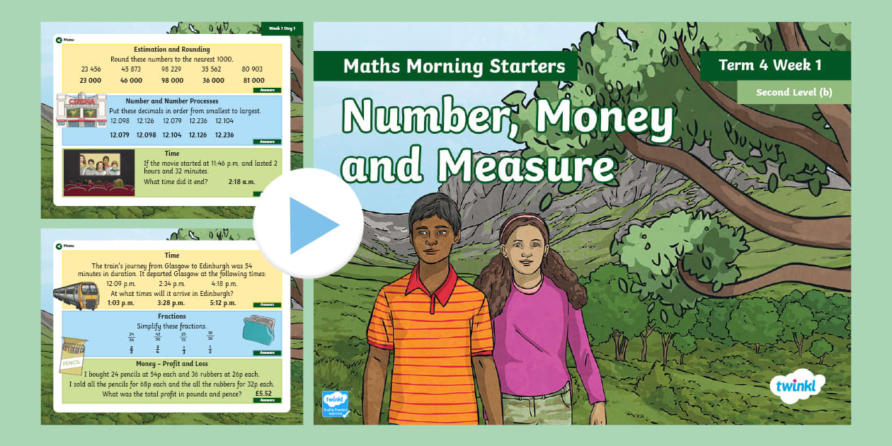 Maths Morning Starters Second Level (b) Term 4 Week 1