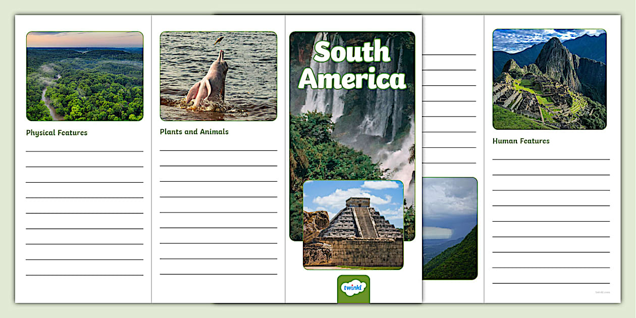 KS1 South America Leaflet Template (teacher made) - Twinkl
