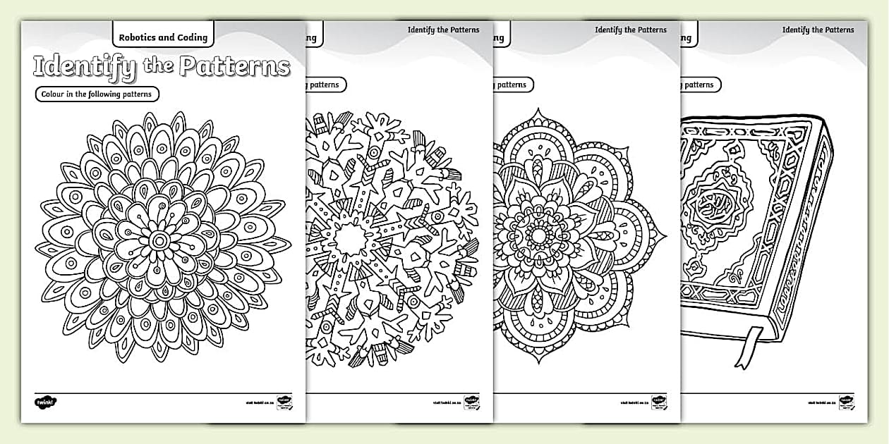 Robotics And Coding Pattern Recognition Colouring Activity