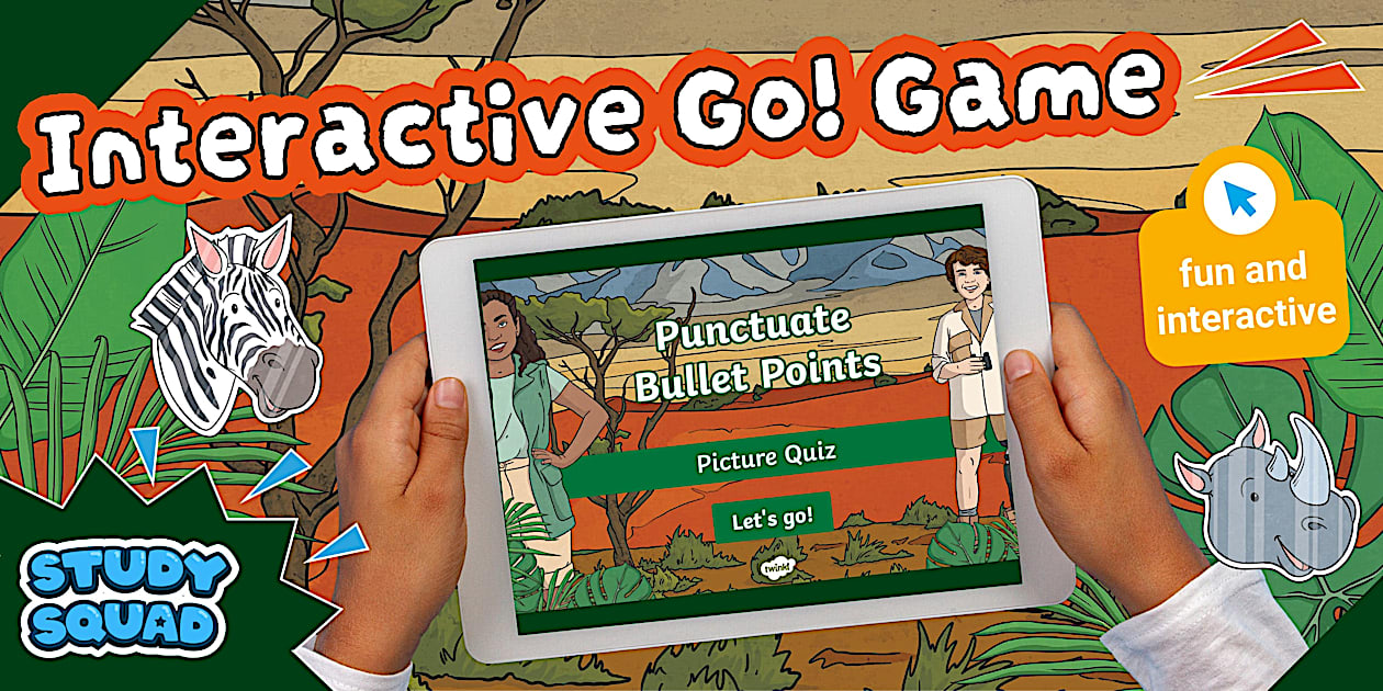 Punctuate Bullet Points KS2 English Multiple Choice Quiz