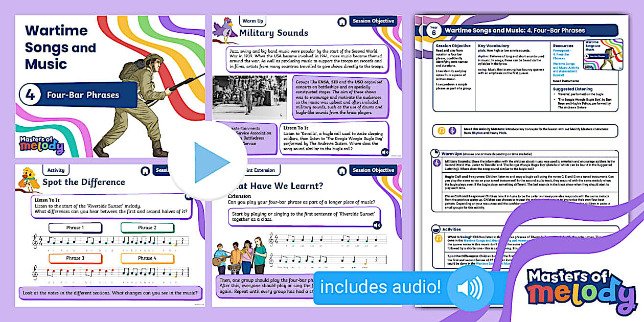 👉 Year 6 Wartime Songs and Music Session 4 - Twinkl