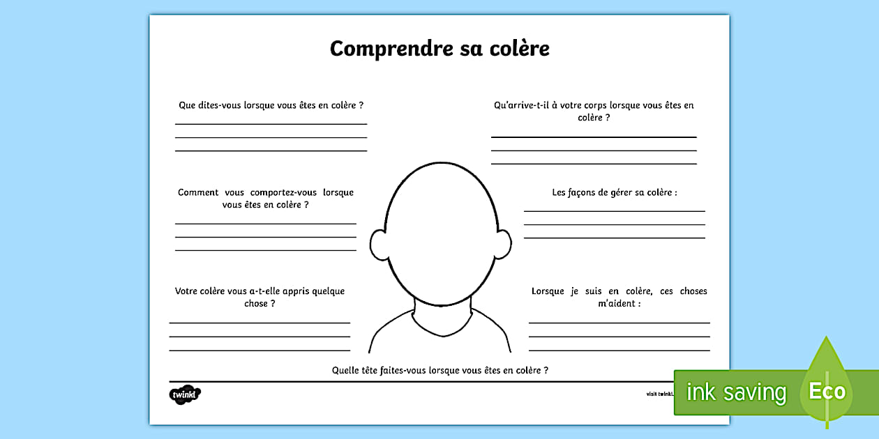Feuille d'activité : Comprendre sa colère