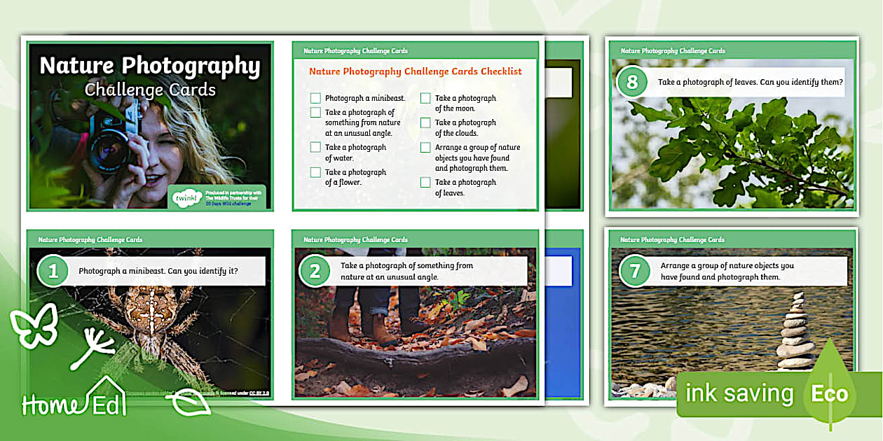 Nature Photography Challenge Cards