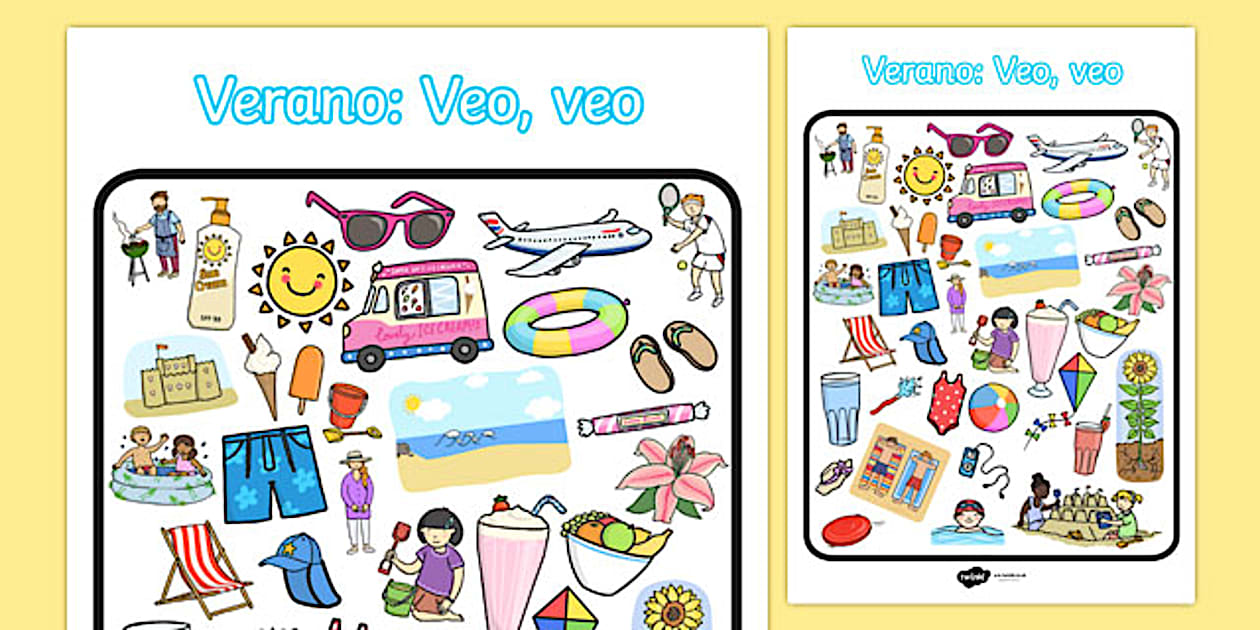 Verano: Veo, veo Summer-Themed I Spy With My Little Eye Activity Spanish