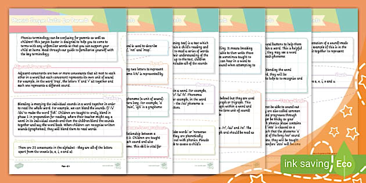 Phonics Jargon Buster for Parents EYFS (Lehrer gemacht)