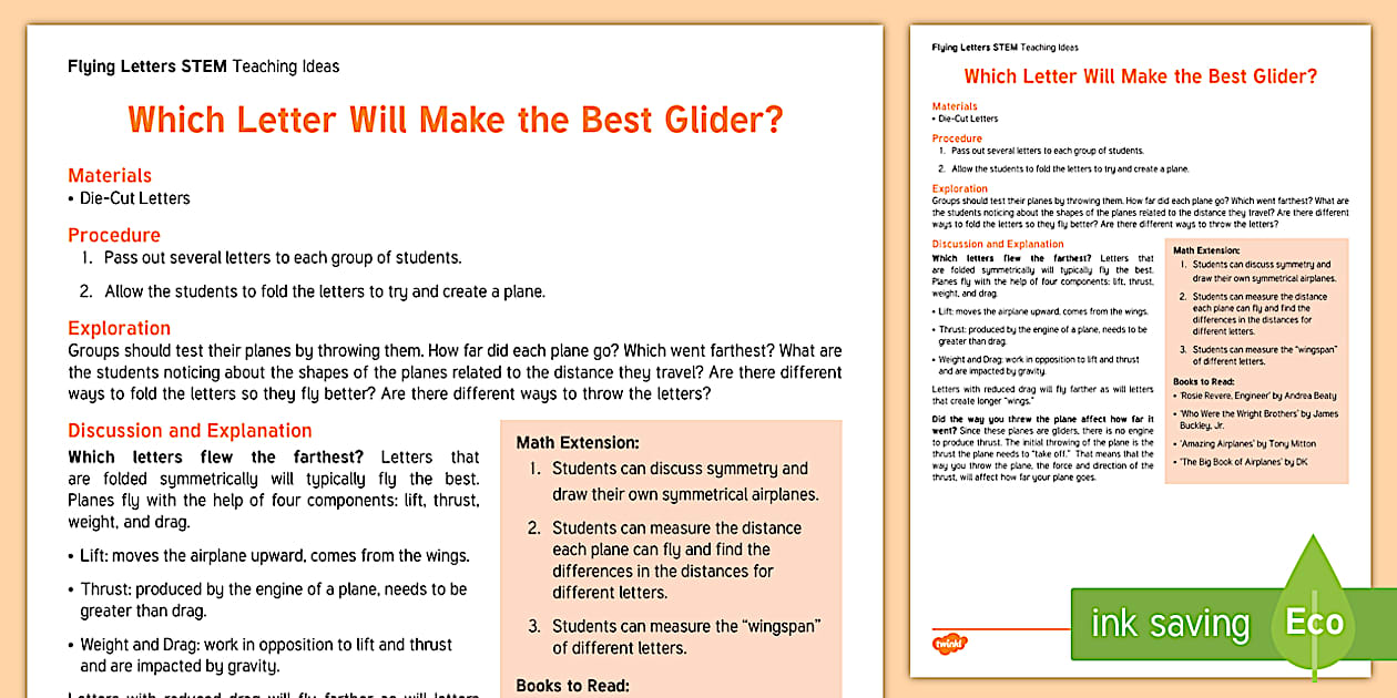 Flying Letters STEAM Teaching Ideas (Teacher-Made) - Twinkl