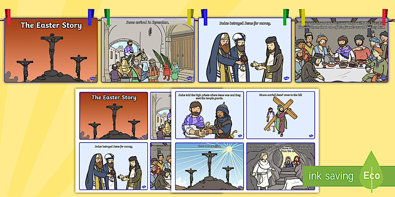 Easter Story Sequence Worksheet - Printable Cards for Kids
